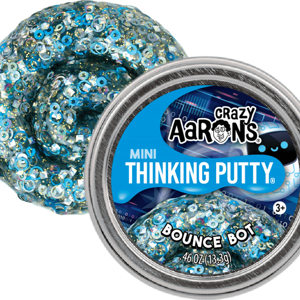 Mini Bounce Bot - 2" Thinking Putty Tin – Dancing Bear Toys